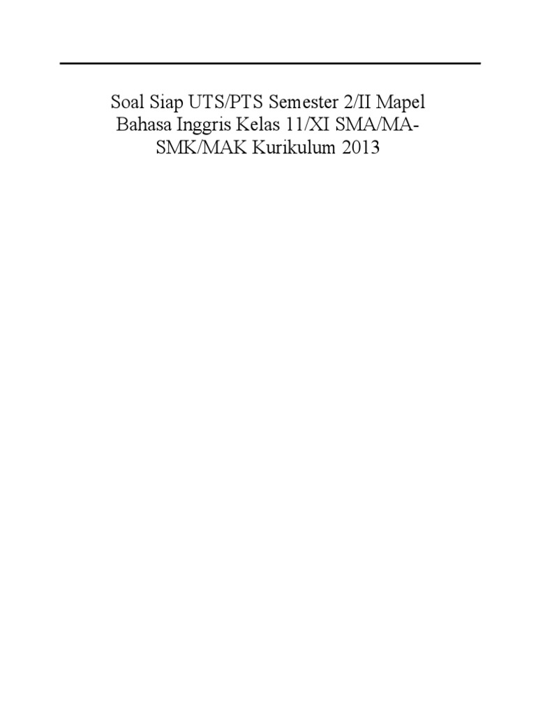 Siap PTS Bahasa Inggris | PDF