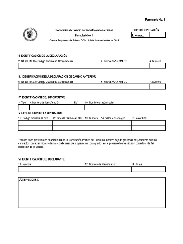 Formatos Declaraciones de Cambio 1 y 2 | PDF