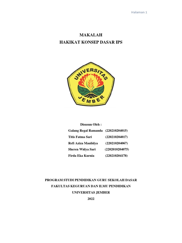 Makalah Kel. 1 Konsep Dasar Ips | PDF