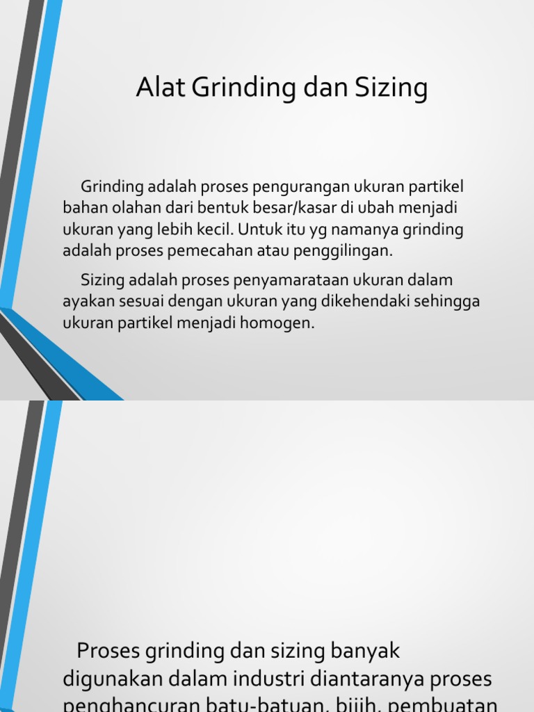 Proses dan Alat Grinding Sizing | PDF | Sains & Matematika
