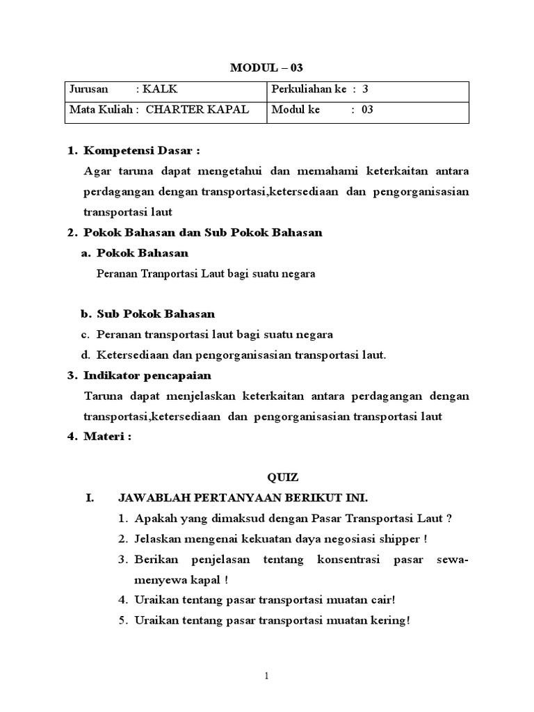 Modul - 3 Charter Quiz | PDF