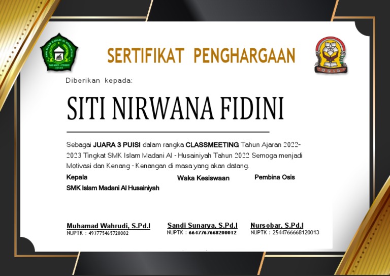 Sertifikat Class Meeting | PDF