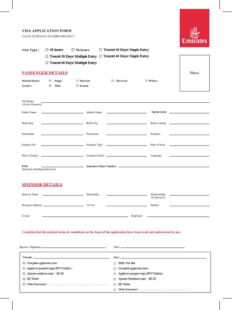 Uae Visa Application Form English | PDF | Travel Visa | National Security