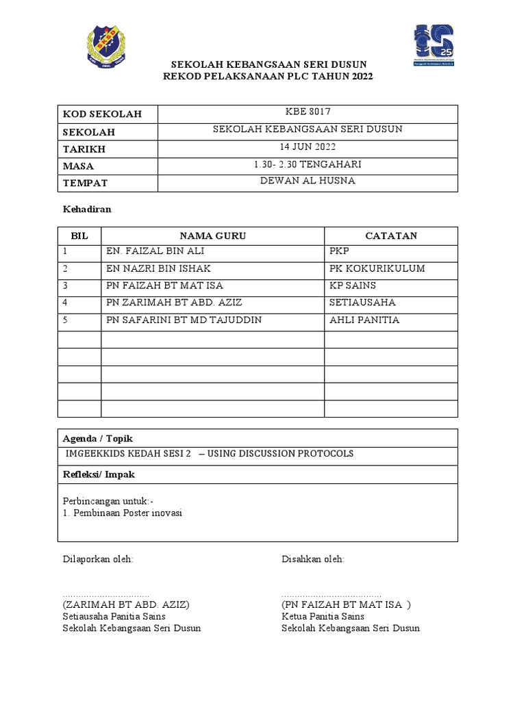 Laporan PLC Sains 2022 | PDF