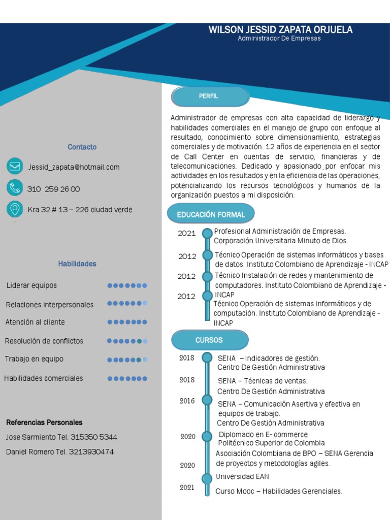CV - Wilson - Zapata - 2022 (1) - 7 | PDF | Centro de llamadas ...