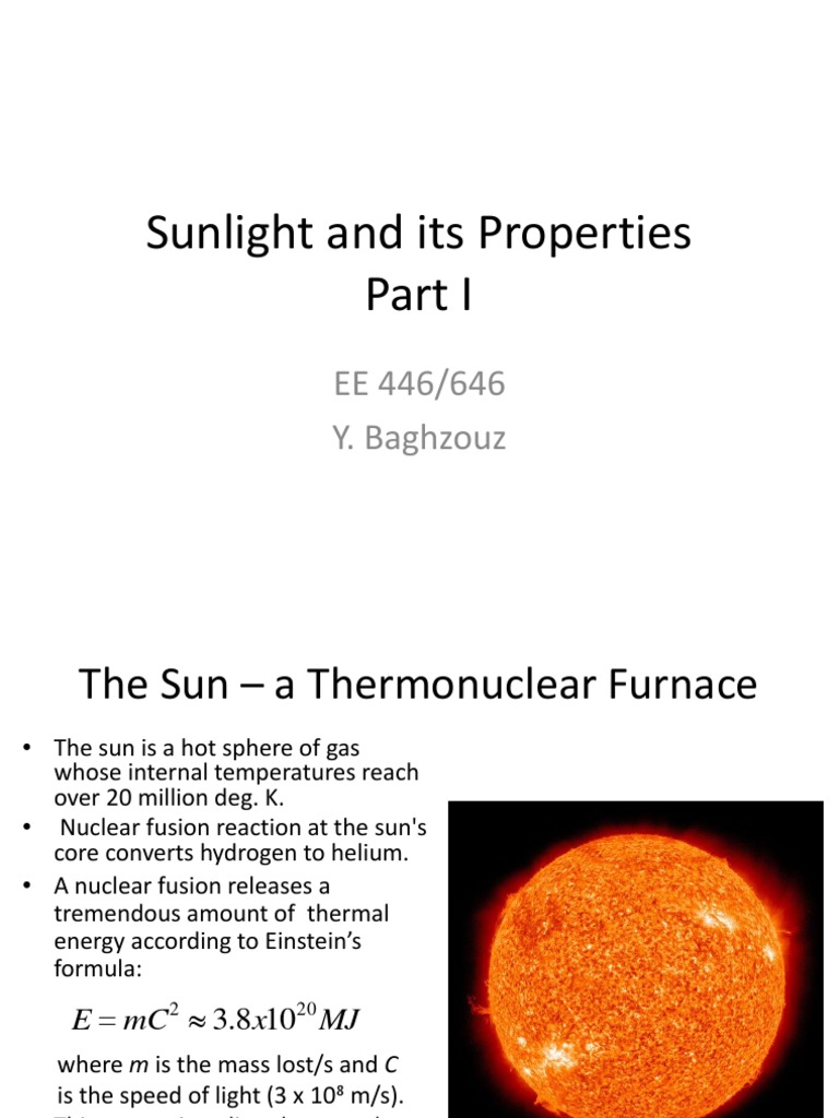 Properties of Sunlight - Part I | PDF | Atmosphere Of Earth | Atmosphere
