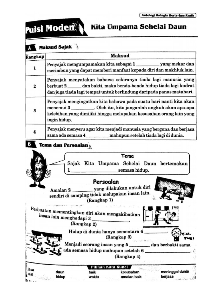 Sajak kita Umpama Sehelai Daun HY | PDF