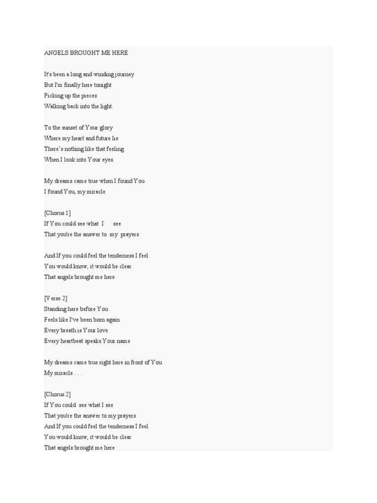 Angels Brought Me Here | PDF