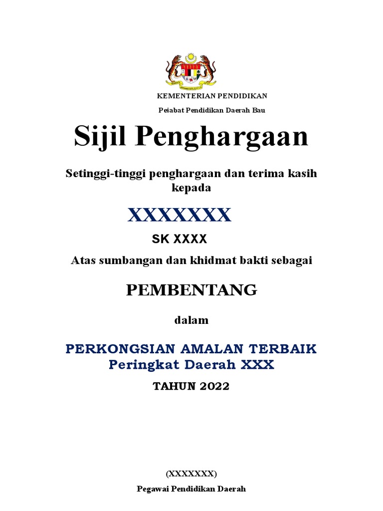 Sijil Penghargaan | PDF