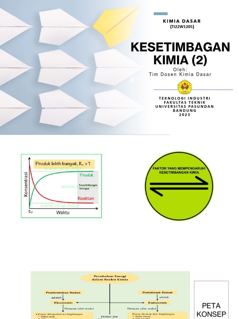 Kesetimbagan KIMIA (2) : Kimia Dasar (TI22W1205) | PDF