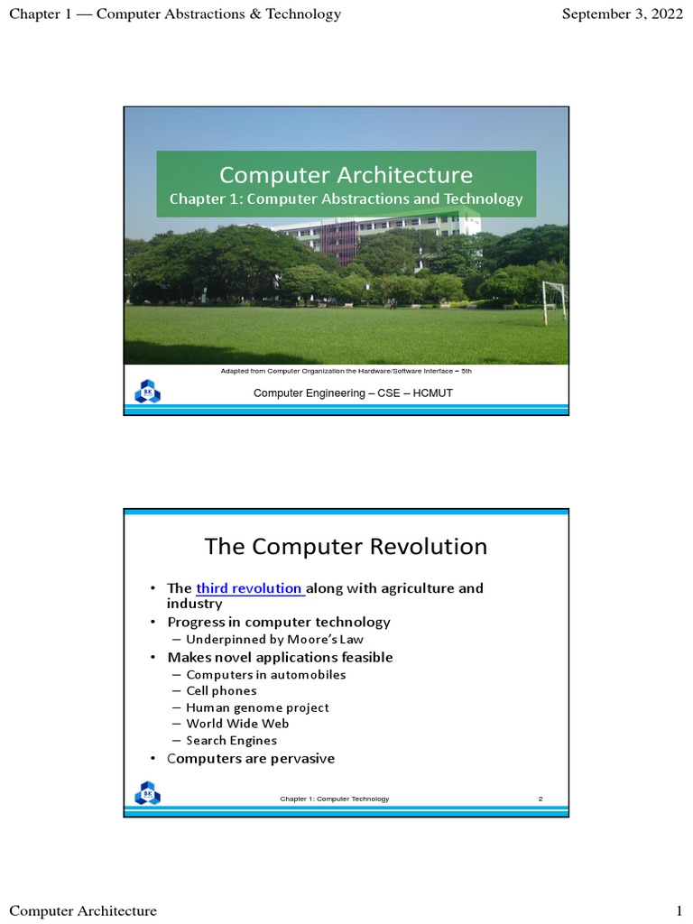 Chapter 1 - Computer Abstractions Technology432 | PDF | Central Processing Unit | Computer Data ...