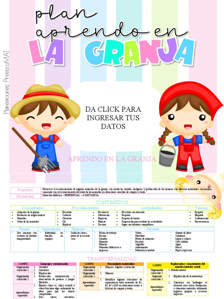 Aprendo En La Granja Preescolar Matematicas Pdf Pollo Oveja