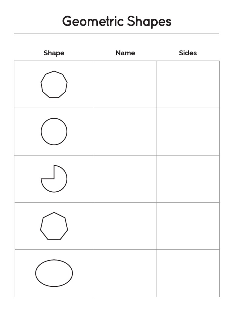 Geometric Shapes and Sides Chart | PDF