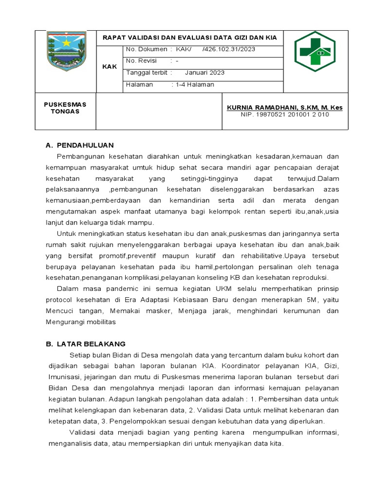 KAK VALIDASI Fix | PDF