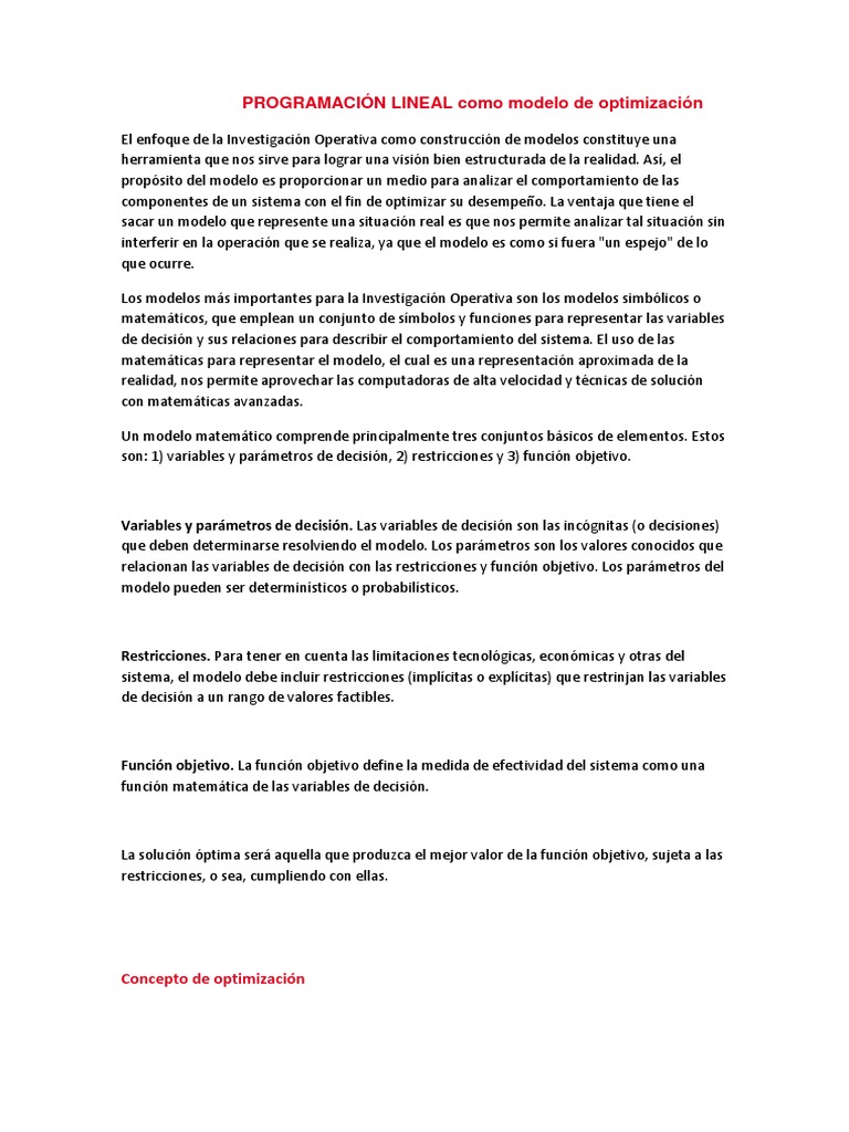 Optimización de la producción mediante programación lineal | PDF | Programación lineal ...