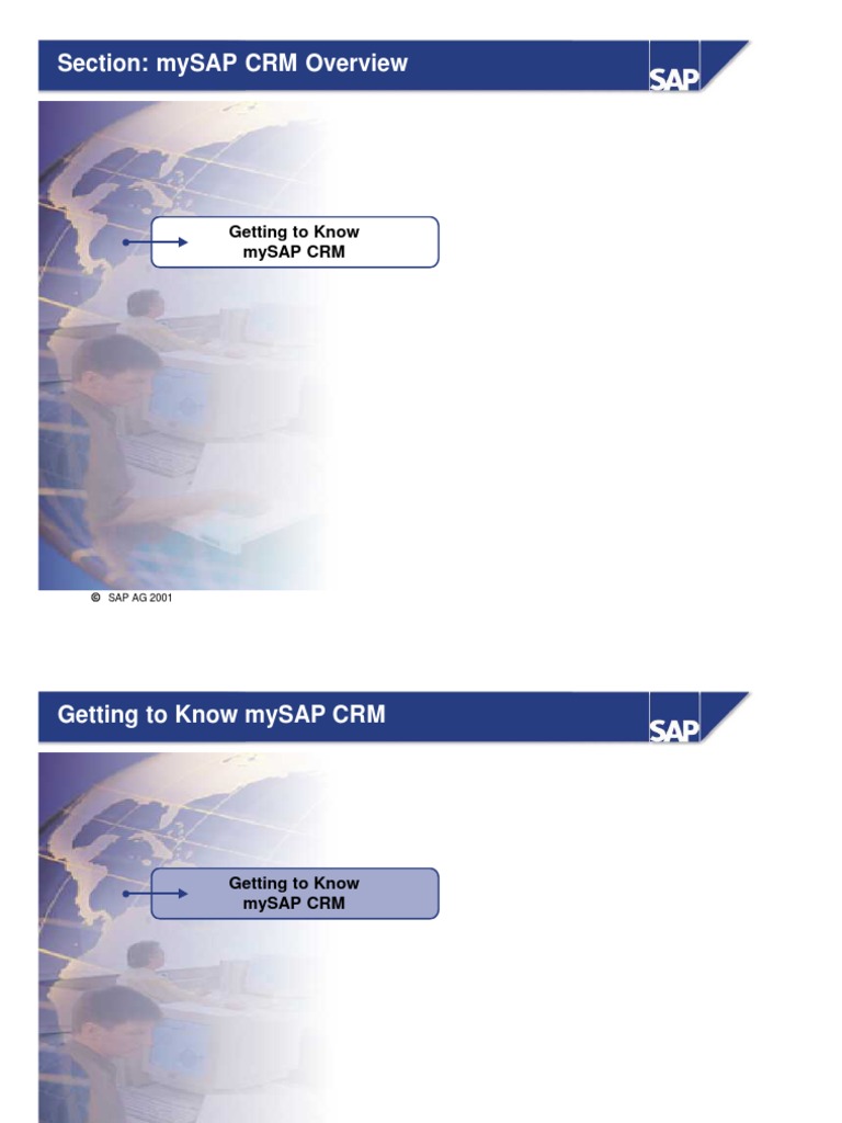 Getting To Know MySAP CRM | PDF | Customer Relationship Management ...