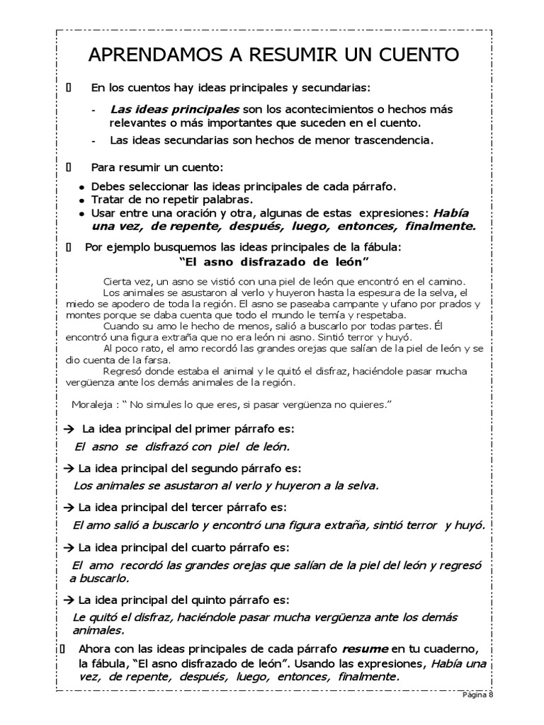 Cómo resumir cuentos para niños | PDF | Novela negra, policíaca y ...