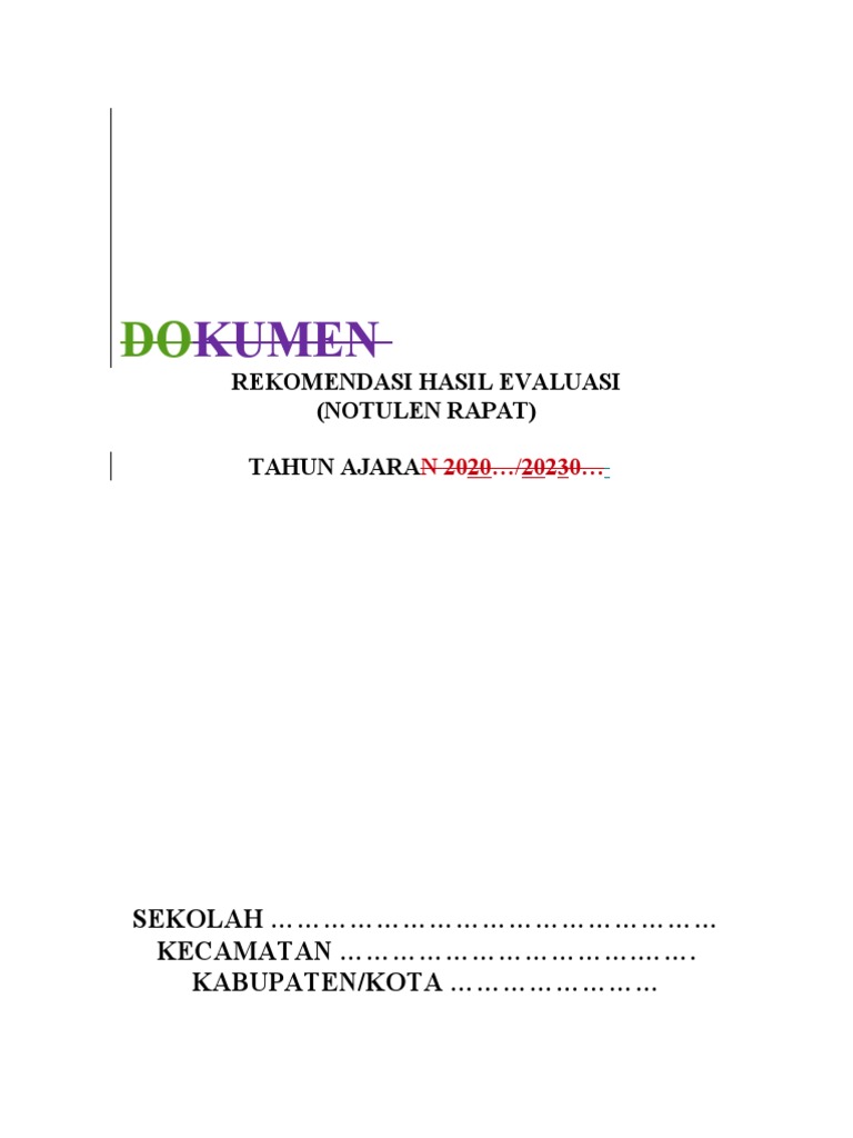 Dokumen Rekomendasi Dari Hasil Evaluasi (Notulen Rapat) | PDF