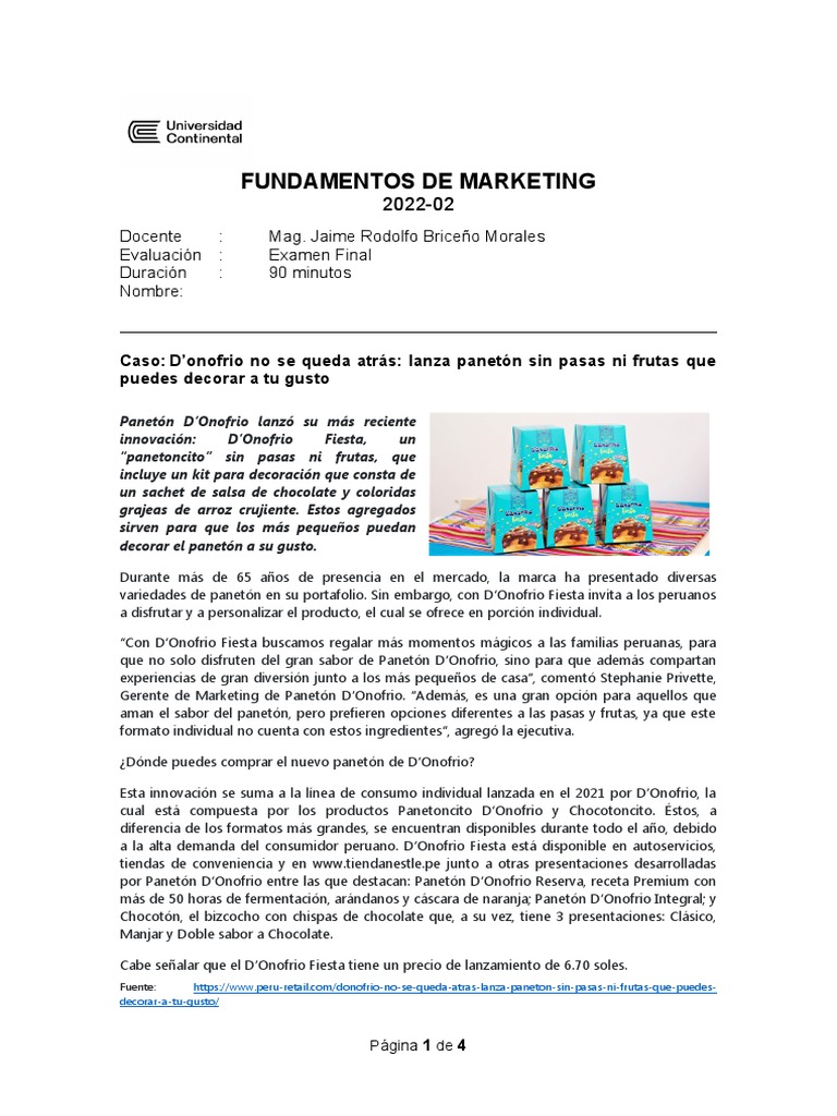 Examen FINAL Fundamentos de Marketing 22.2 | PDF
