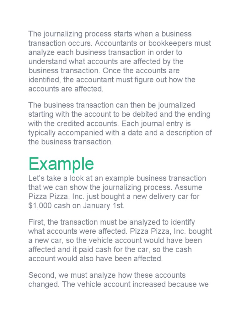 Understanding Journalizing in Accounting | PDF | Debits And Credits ...