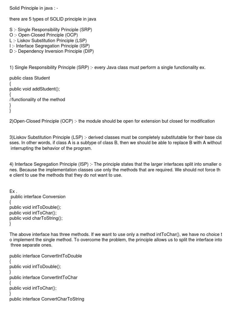 Solid Principle in Java | PDF
