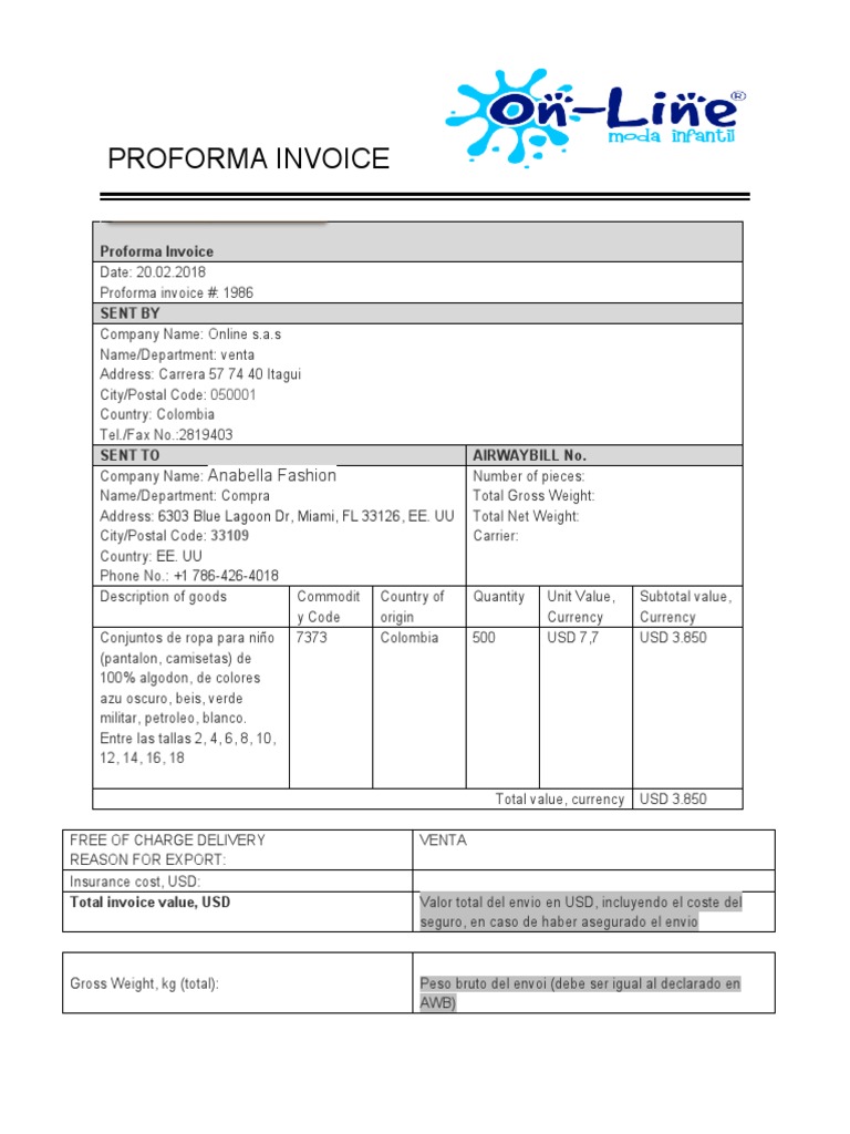 Simple Free Proforma Invoice | PDF | Law