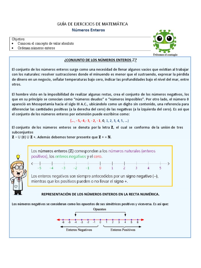 Guía Numeros Enteros 7º 5 | PDF | Entero | Sustracción