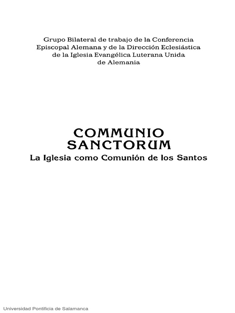 Communio Sanctorüm | PDF | eucaristía | Iglesia Católica