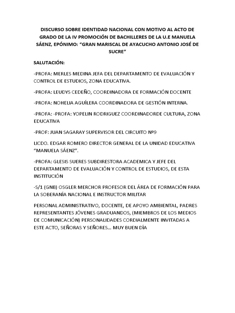 DISCURSO MERCHOR | PDF | América del Sur | Conflictos