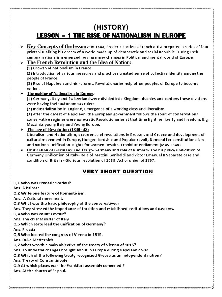 Rise of Nationalism in Europe | PDF | German Empire | Nationalism