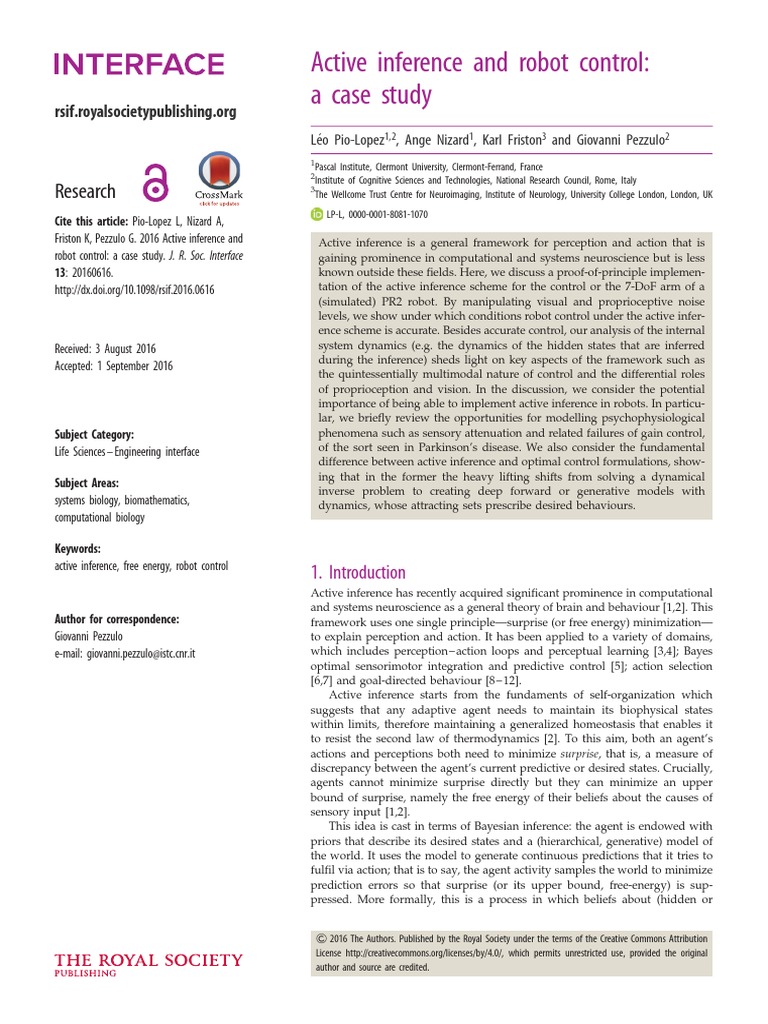 Active Inference and Robot Control-A Case Study | PDF | Bayesian ...