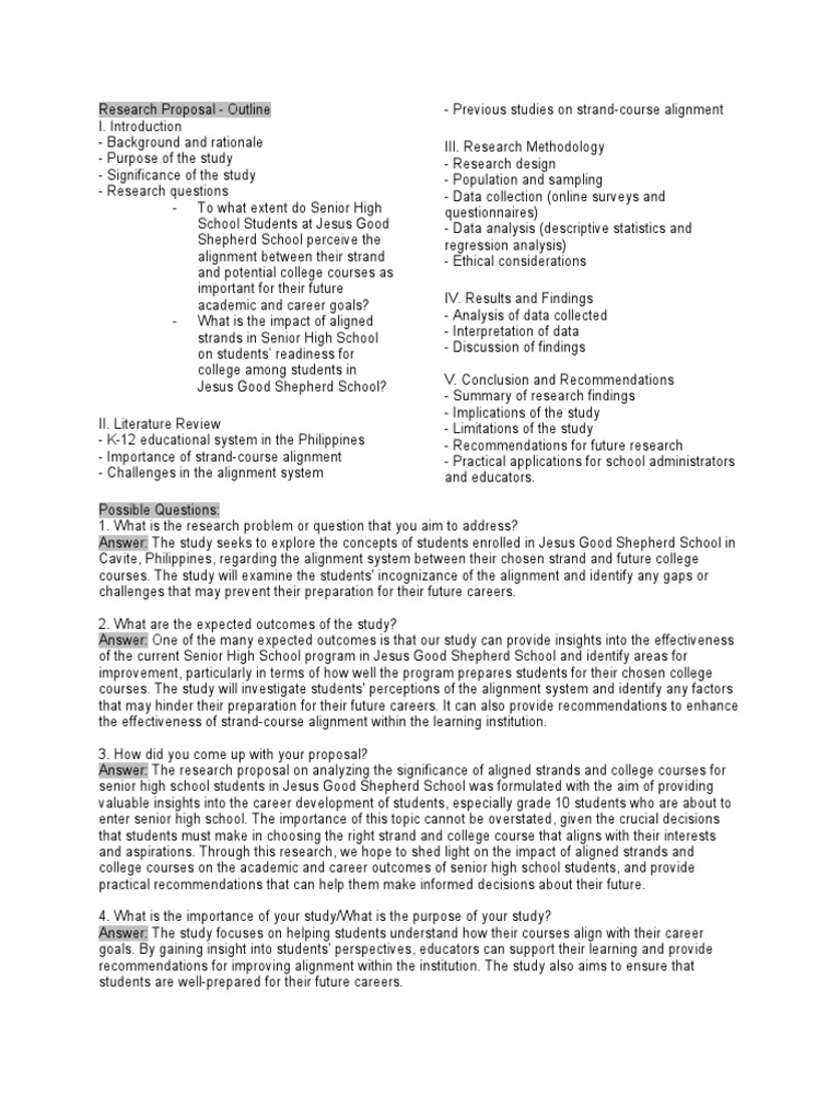 Research Proposal Outline | PDF | Statistics | Methodology