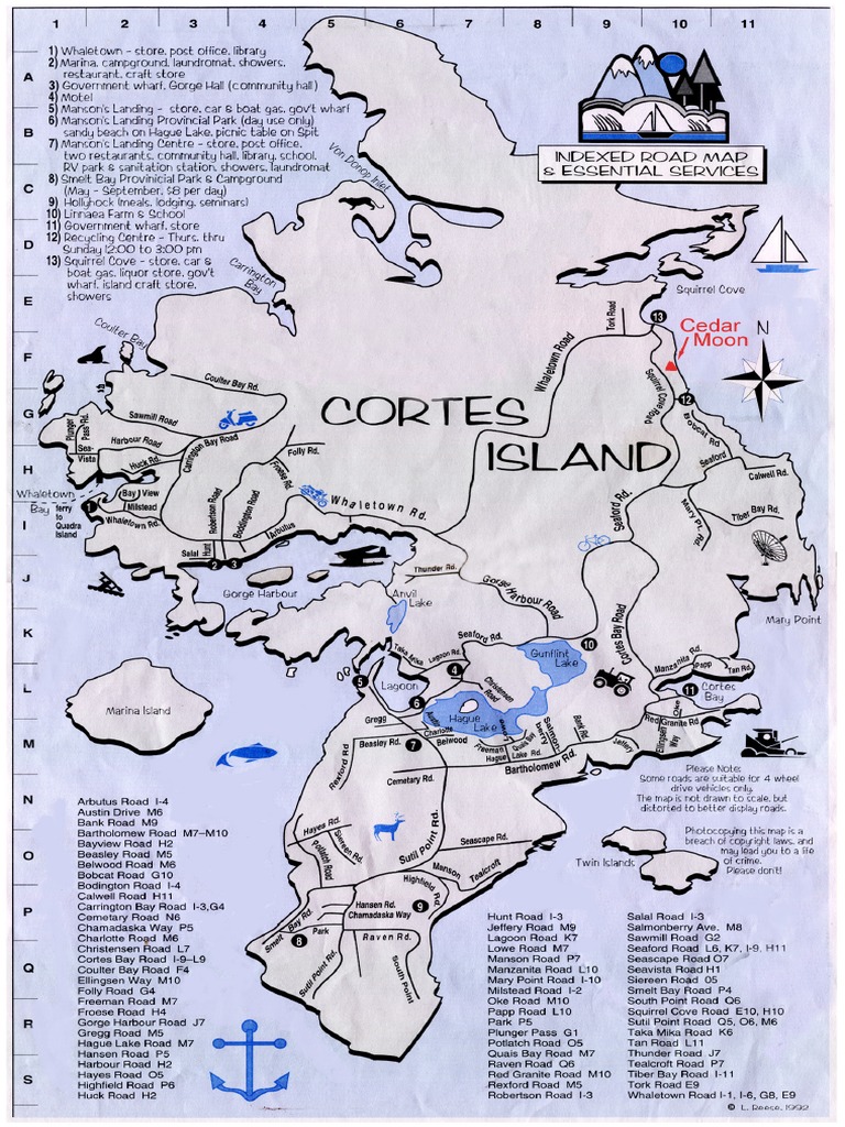 Cortes Island Map Part 1 and 2 | PDF