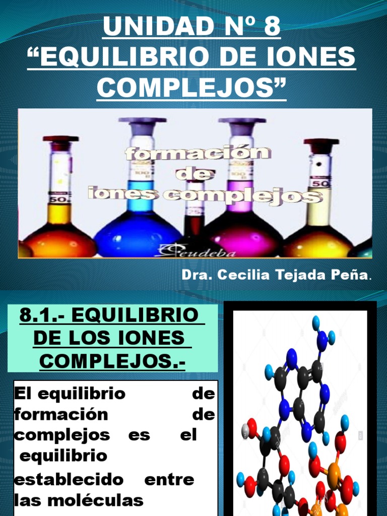 Unidad 8 - Equilibrio de Iones Complejos | PDF | Ion | Electrón