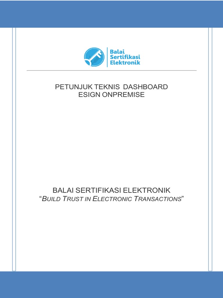 Juknis Dashboard Esign On Premise | PDF | Teknologi & Rekayasa