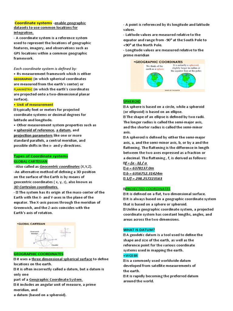 Coordinate Systems | PDF | Latitude | Cartesian Coordinate System