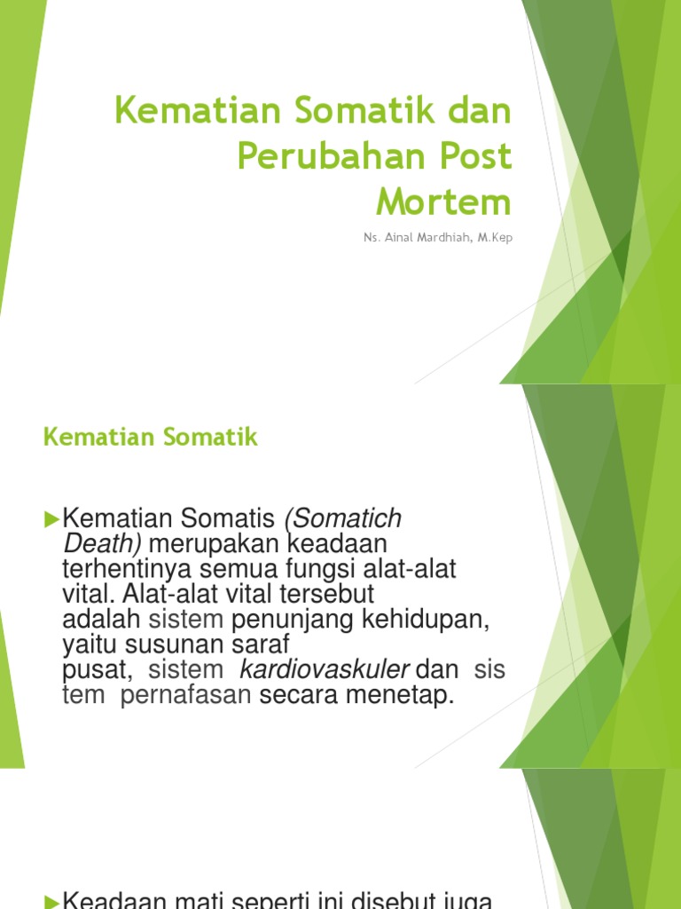 Kematian Somatik Dan Perubahan Post Mortem | PDF