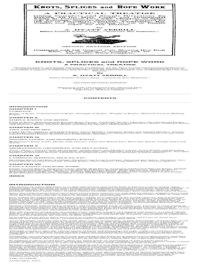 Knots, Splices and Rope Work: A Practical Treatise | PDF | Knot | Rope