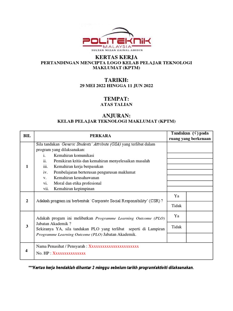 Kertas Kerja Logo Psmza | PDF | Engineering | Communication