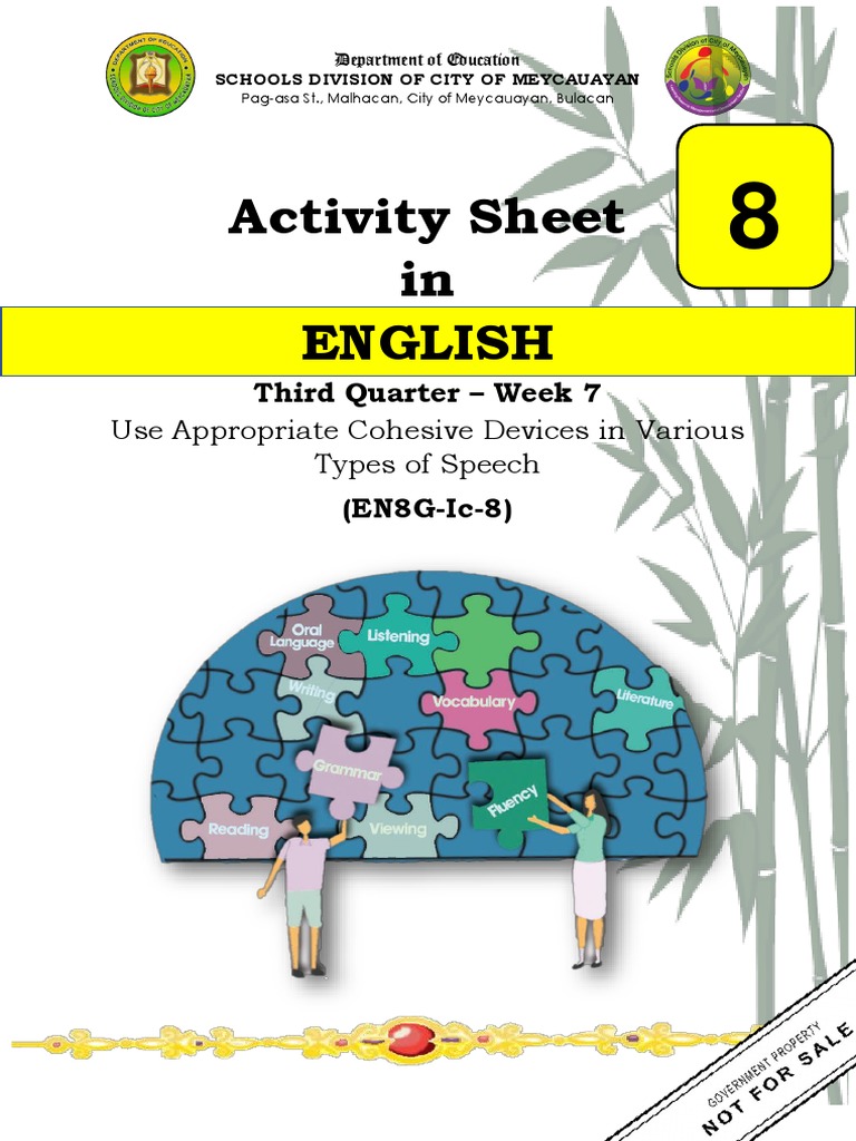 Mwcis GR8 Q3 LC5 As2 Edited | PDF | Sentence (Linguistics) | Paragraph