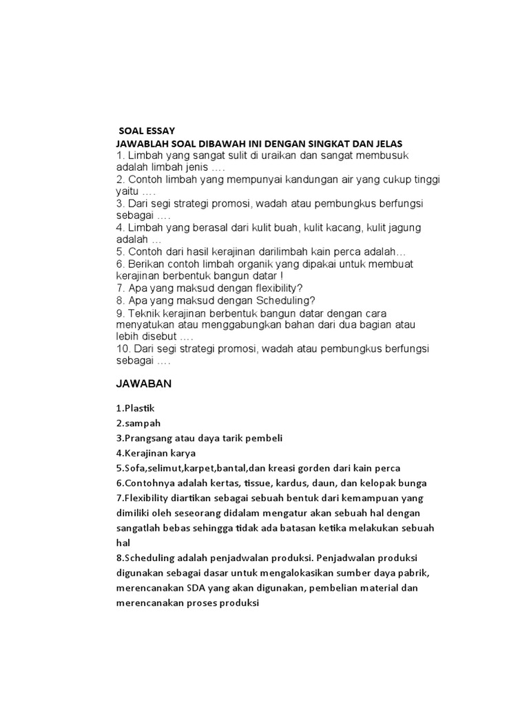 Soal Essay Pdf