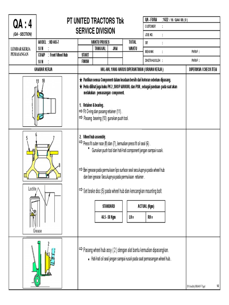 Qa4 HD465-7 FWH (1422) | PDF | Teknologi & Rekayasa