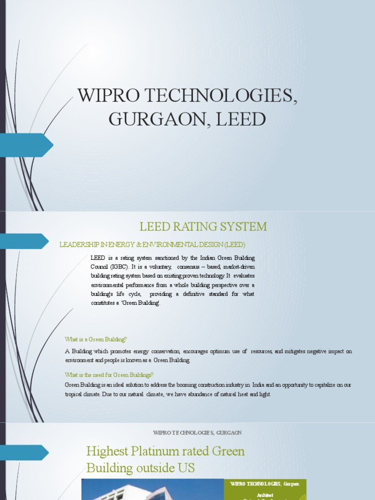 Wipro Technologies Gurgaon Leed | PDF | Lighting | Green Building