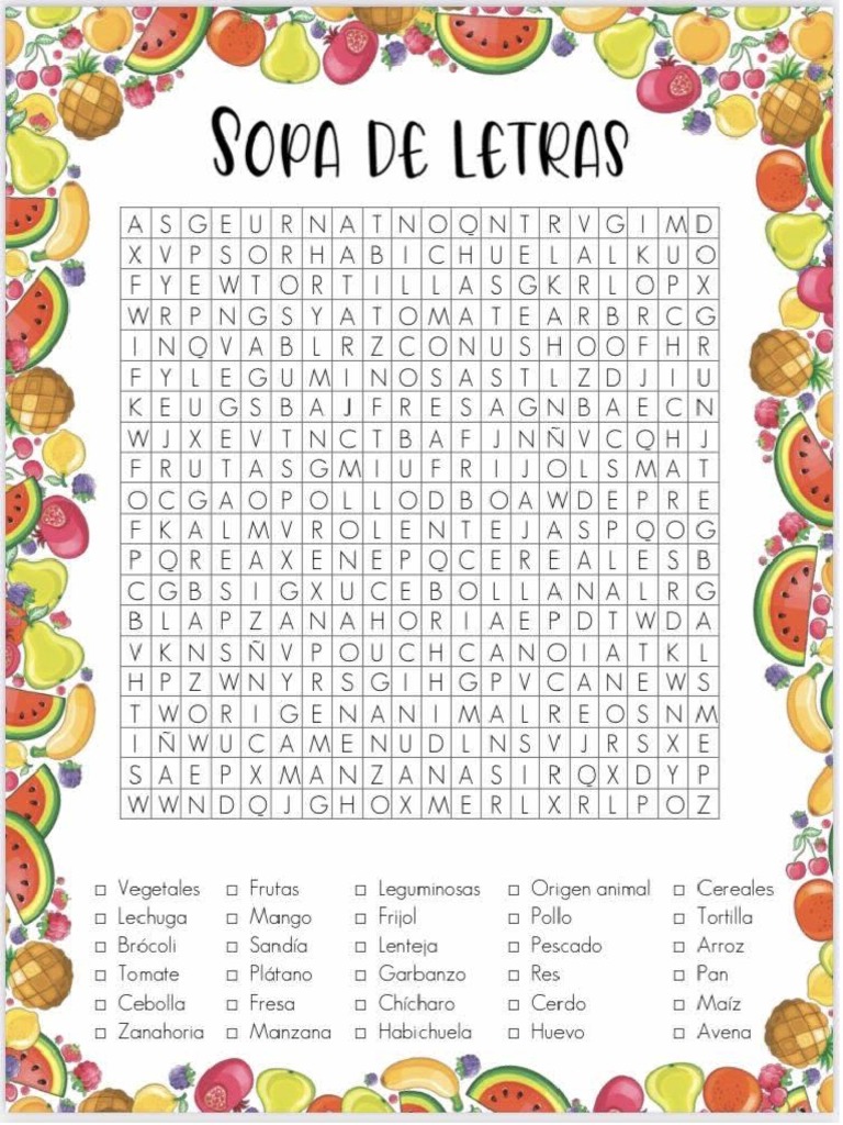 Sopa De Letras Pdf