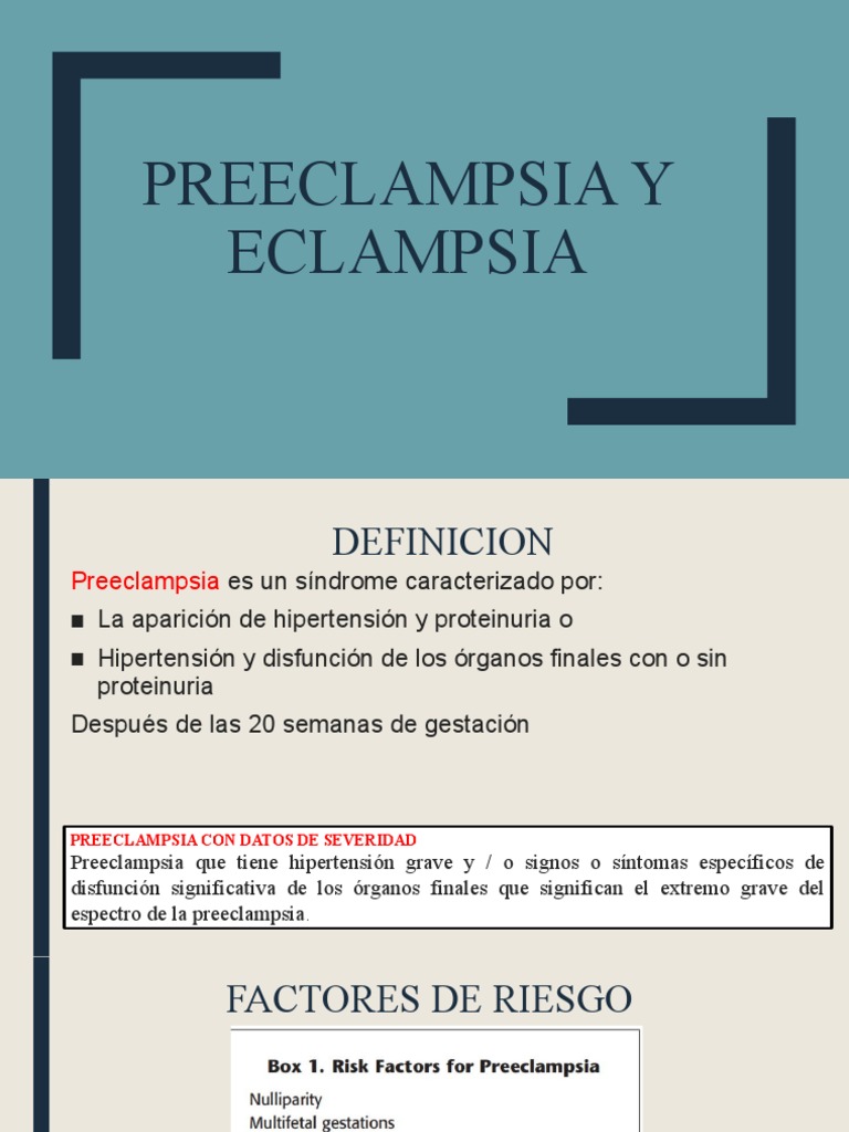 Preeclampsia: Definición, Factores y Manejo | PDF | Causas de la muerte | Ciencias de la Salud