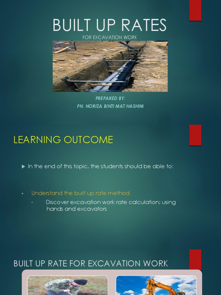 TOPIC 6 Built Up Rate Excavation | PDF | Soil