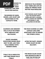 Romeo and Juliet One-Pager Analysis | PDF | General Fiction