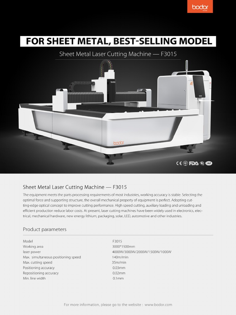 Bodor Fiber Laser Cutting Machines F Series | PDF
