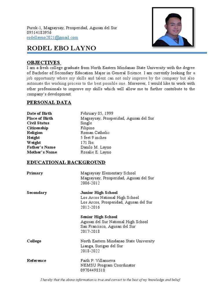 Resume Rodel Non-Teaching | PDF