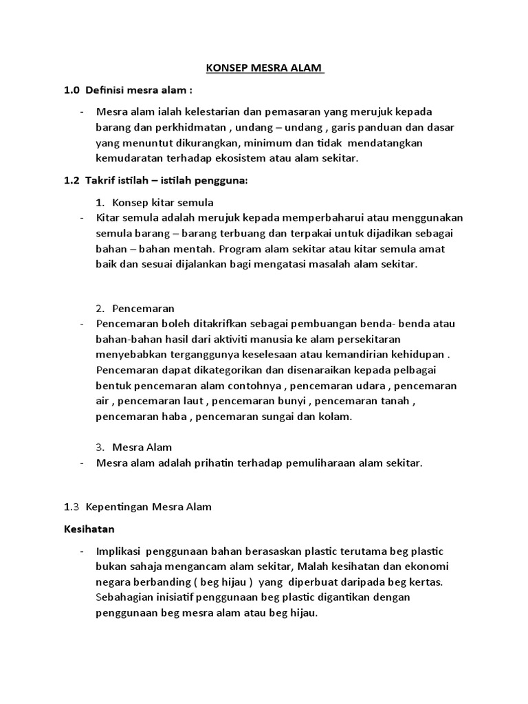 Konsep Mesra Alam | PDF